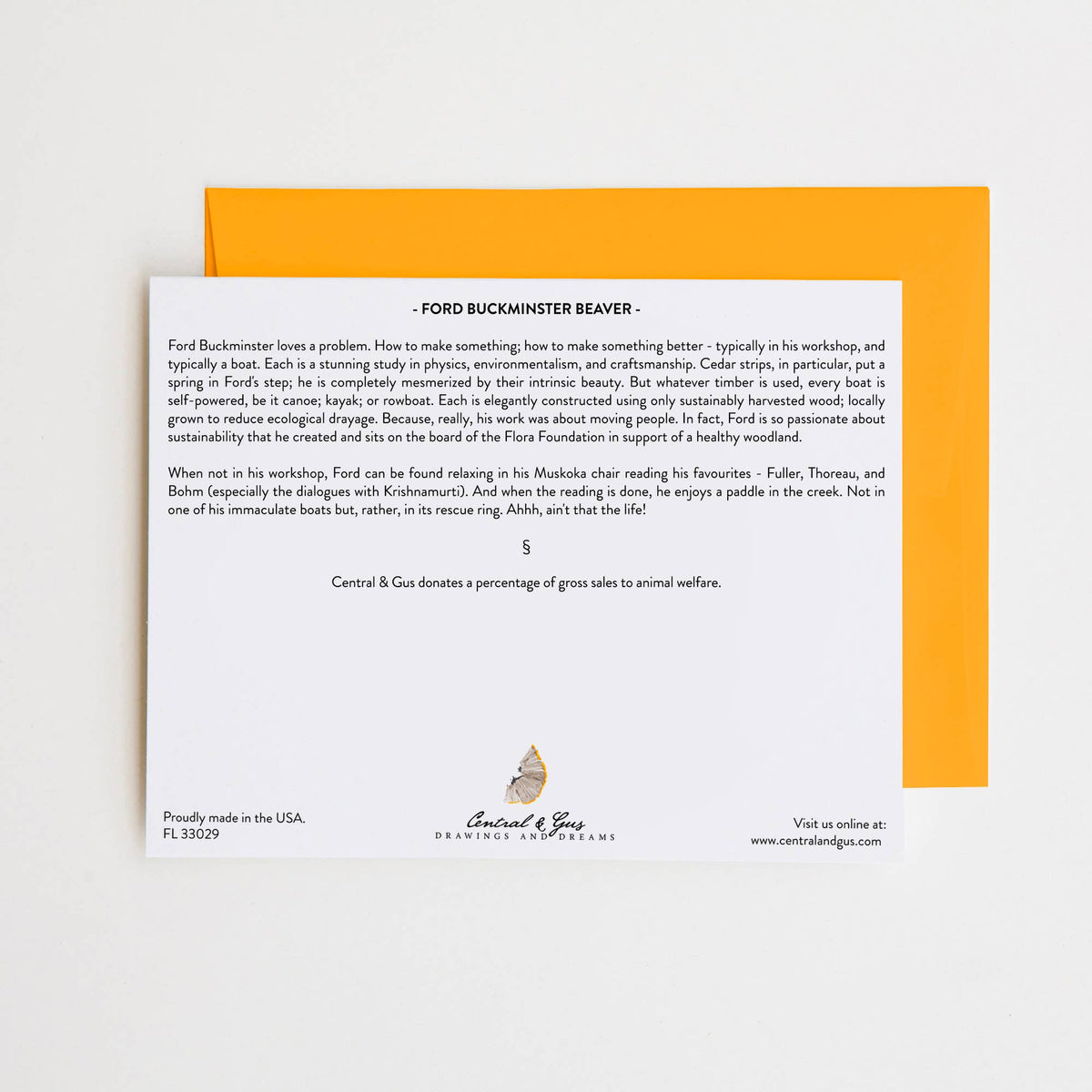 Ford Buckminster Beaver Note Card – Tusk Abode
