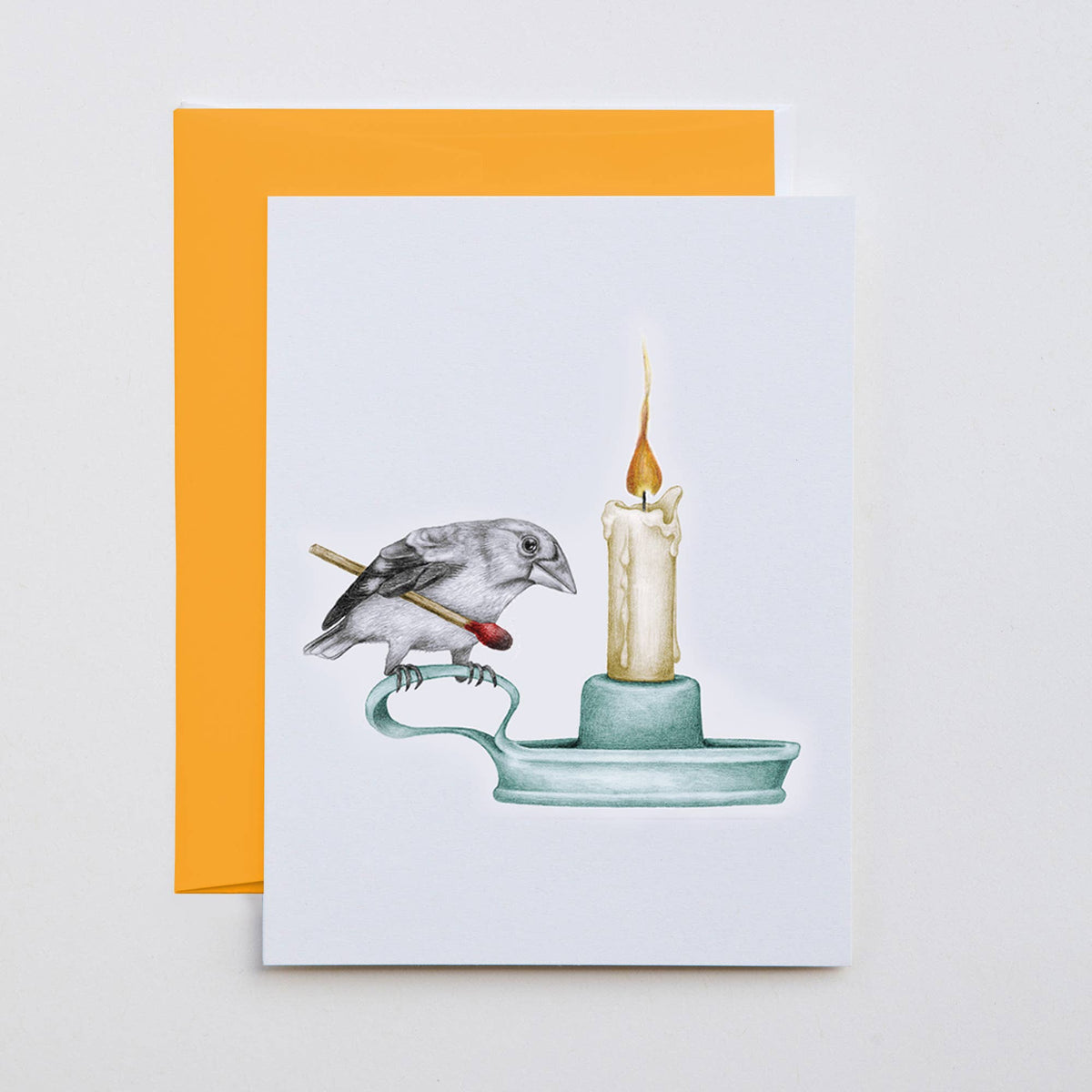Thomasin Healing Evening Grosbeak Note Card – Tusk Abode